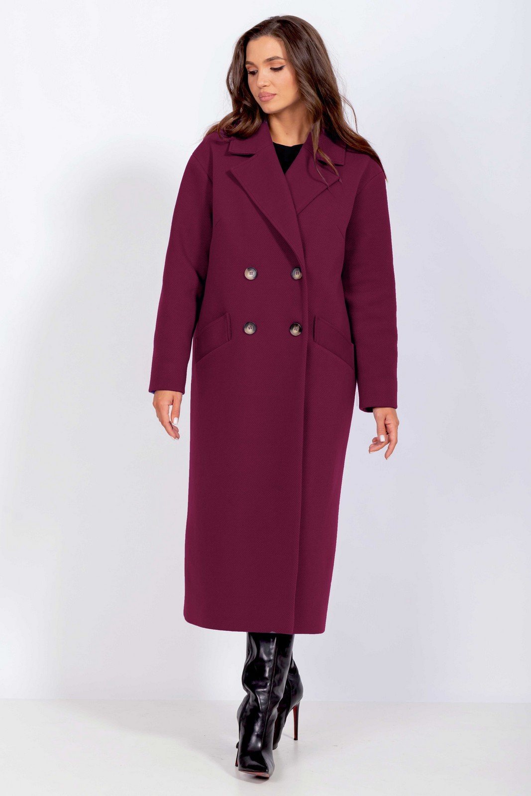 Пальто 855 бордо MisLana купить в интернет магазине | в наличии